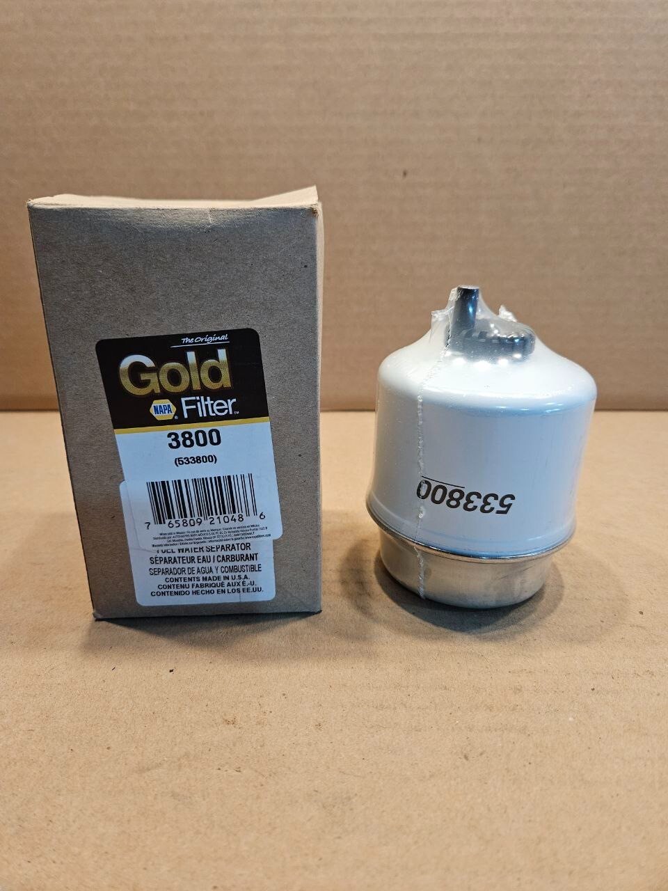 NEW NAPA GOLD 3800 FILTER FUEL WATER SEPARATOR FILTER 533800 - ABC ...