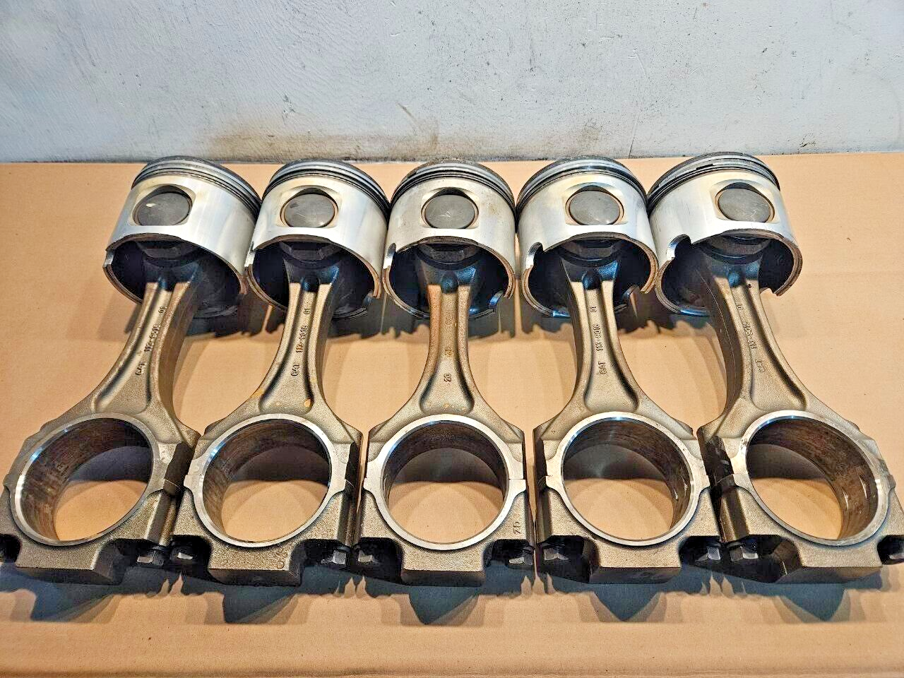 Set of 5 Caterpillar C12 Diesel Engine Pistons and Connecting Rods 113 ...
