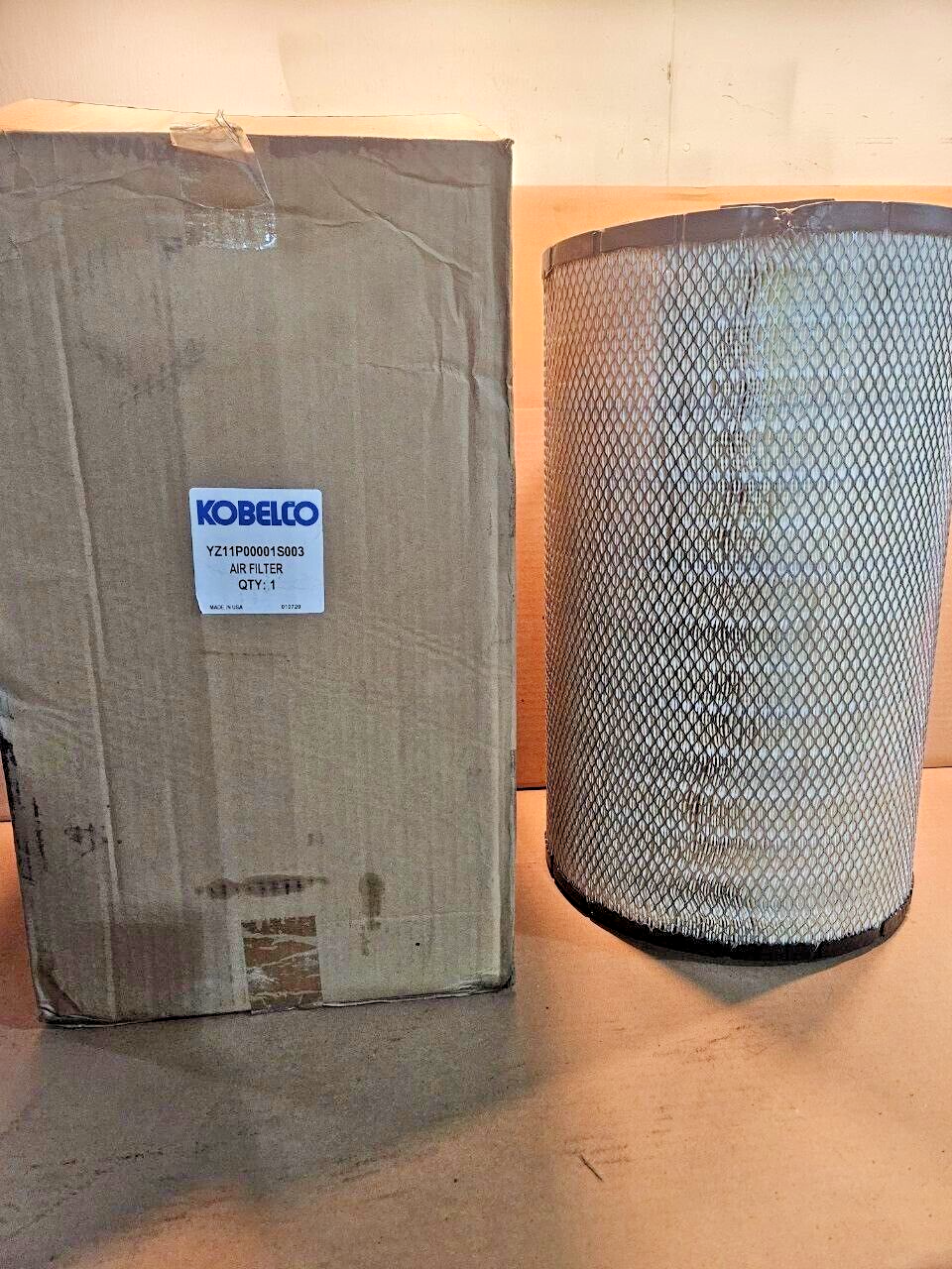 Slight Damage but New Kobelco YZ11P00001S003J1L AIR FILTER ELEMENT OEM ...